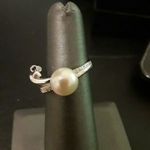AKIMIO | Jewelry | Akimio Ring Pearl Diamonds | Poshmark
